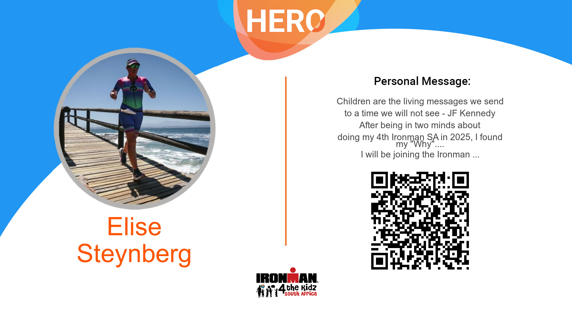 Ironman4TheKidz | Help a Hero | Elise Steynberg