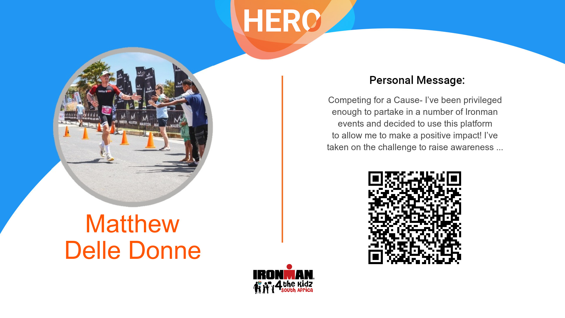 Ironman4TheKidz | Help a Hero | Matthew Delle Donne