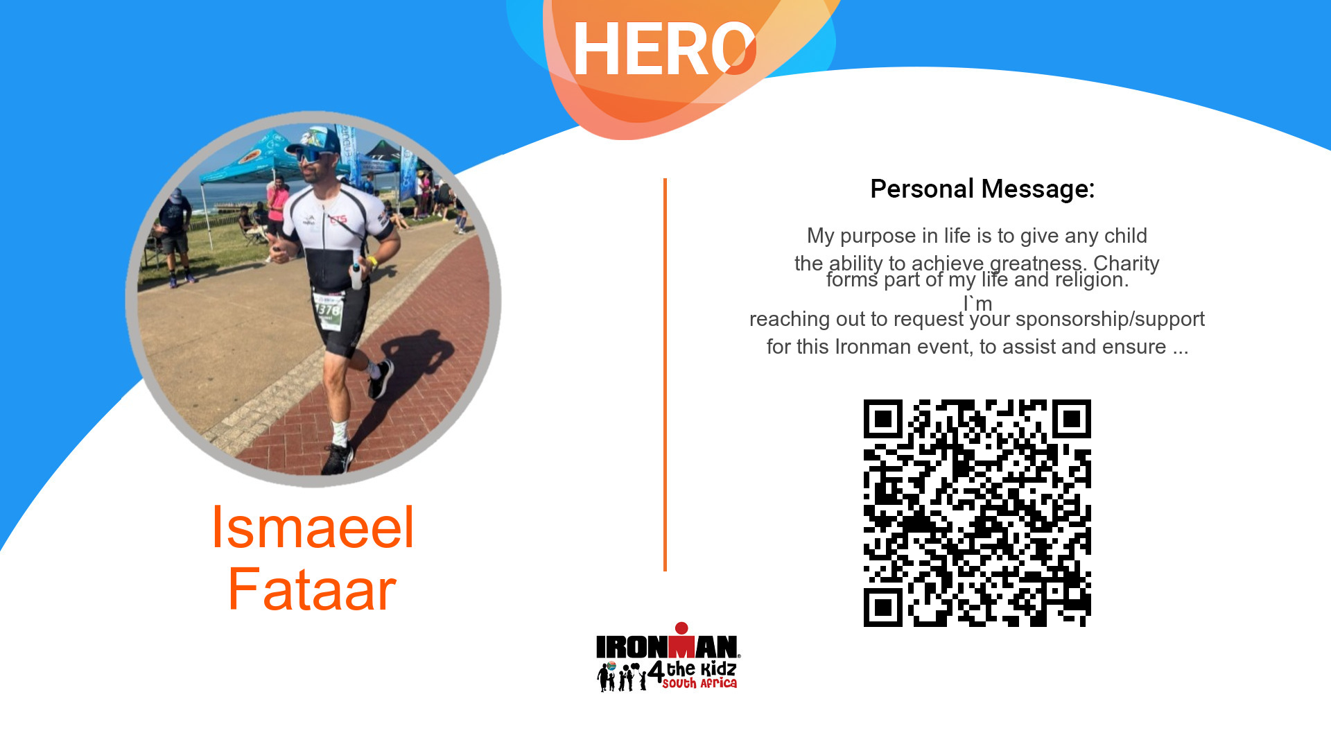 Ironman4TheKidz | Help a Hero | Ismaeel Fataar